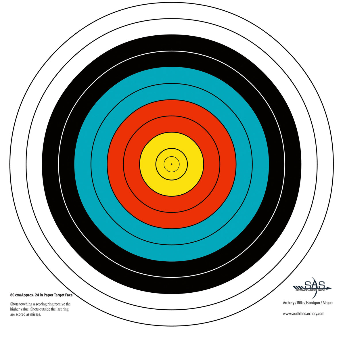 SAS Paper Target Face — WoodsArcheryRange.com/TheCrossbowStore.com
