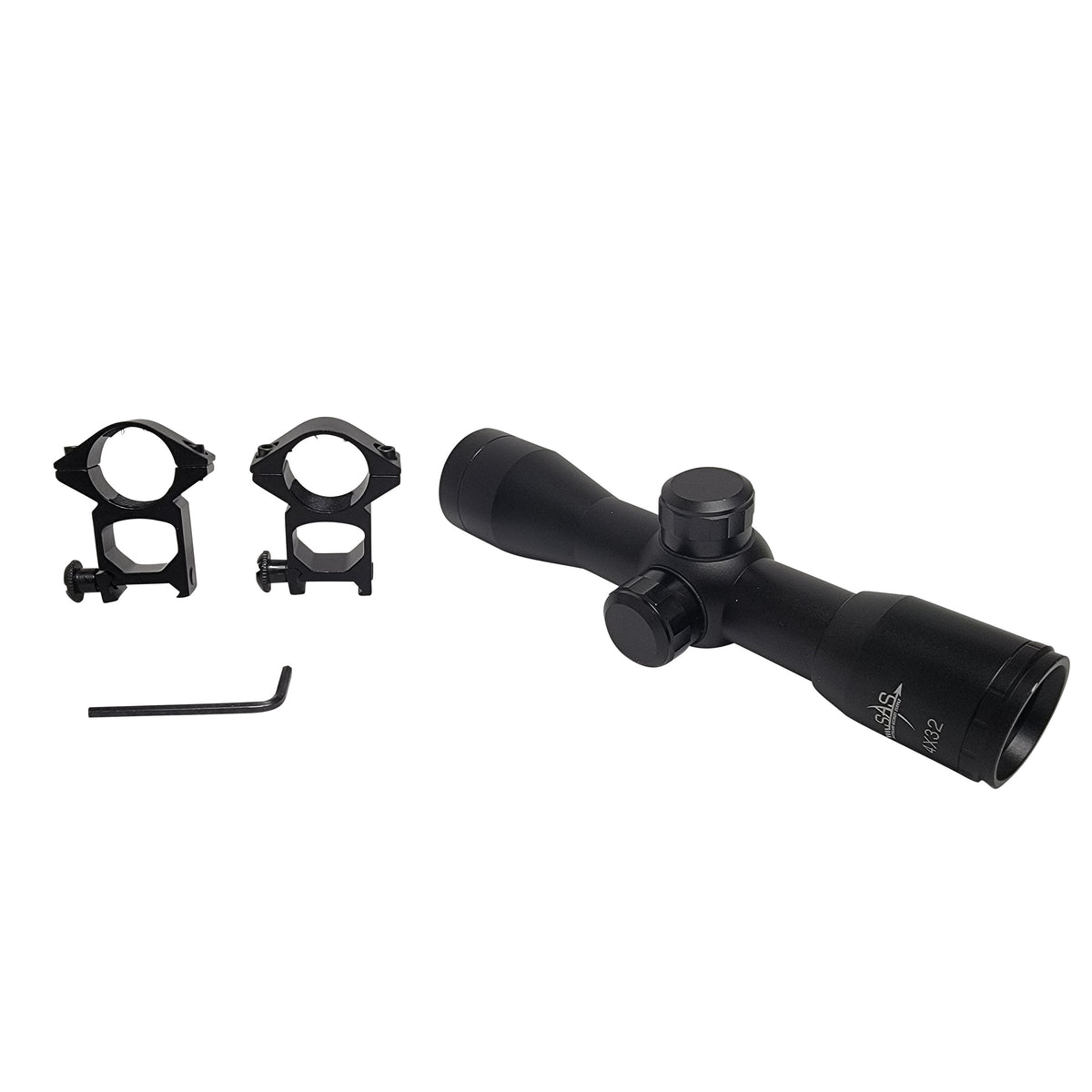 SAS Archery 4x32 Multi-Reticle Crossbow Scope with Rings ...