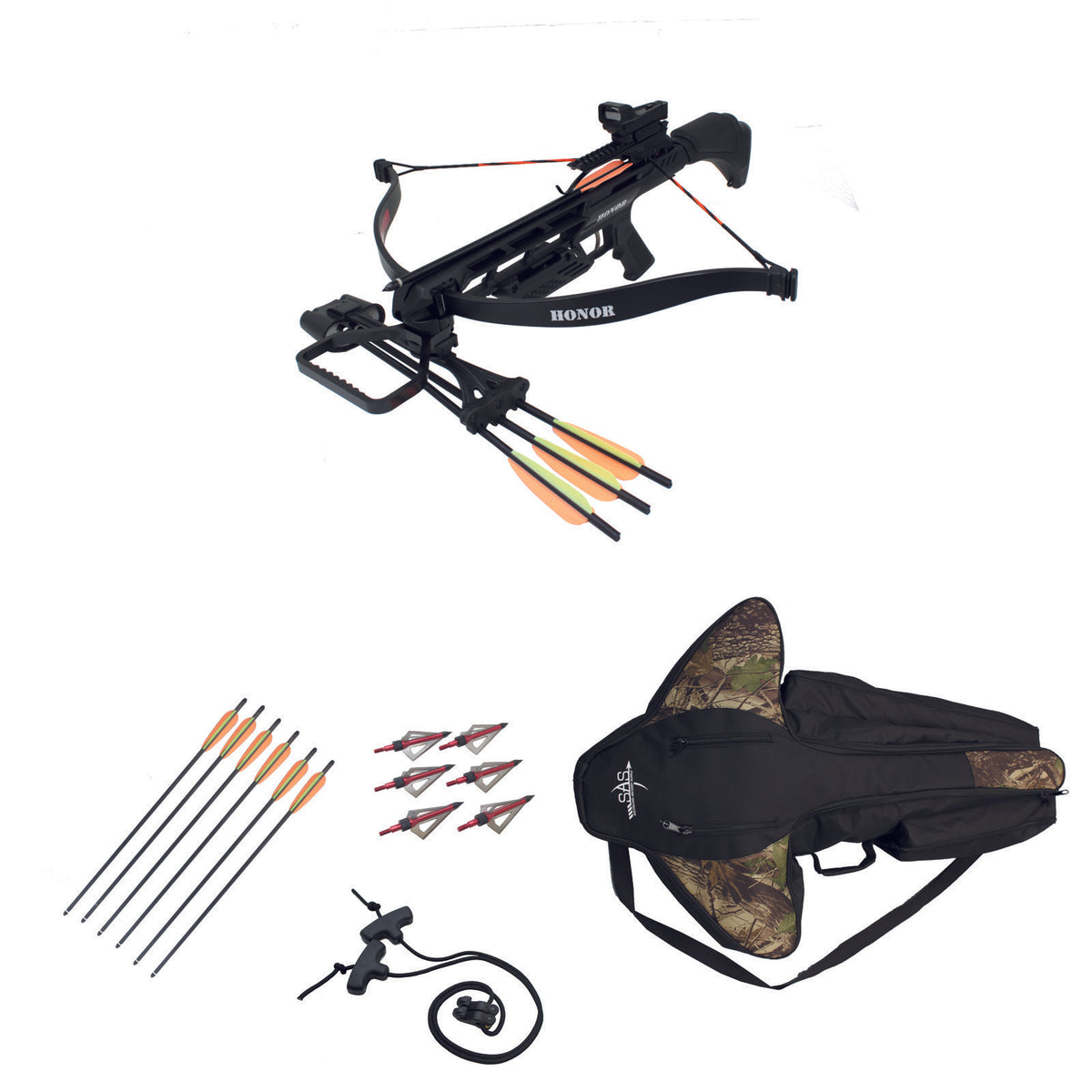 SAS Honor 175lbs Recurve Crossbow Red Dot Scope Package +Bag+9xArrows ...