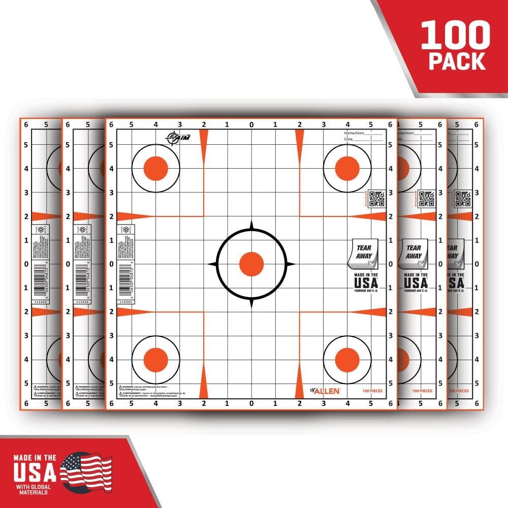 EZ Aim Paper Shooting Targets Sight-In Grid Peel Away Target Pad 12 ...